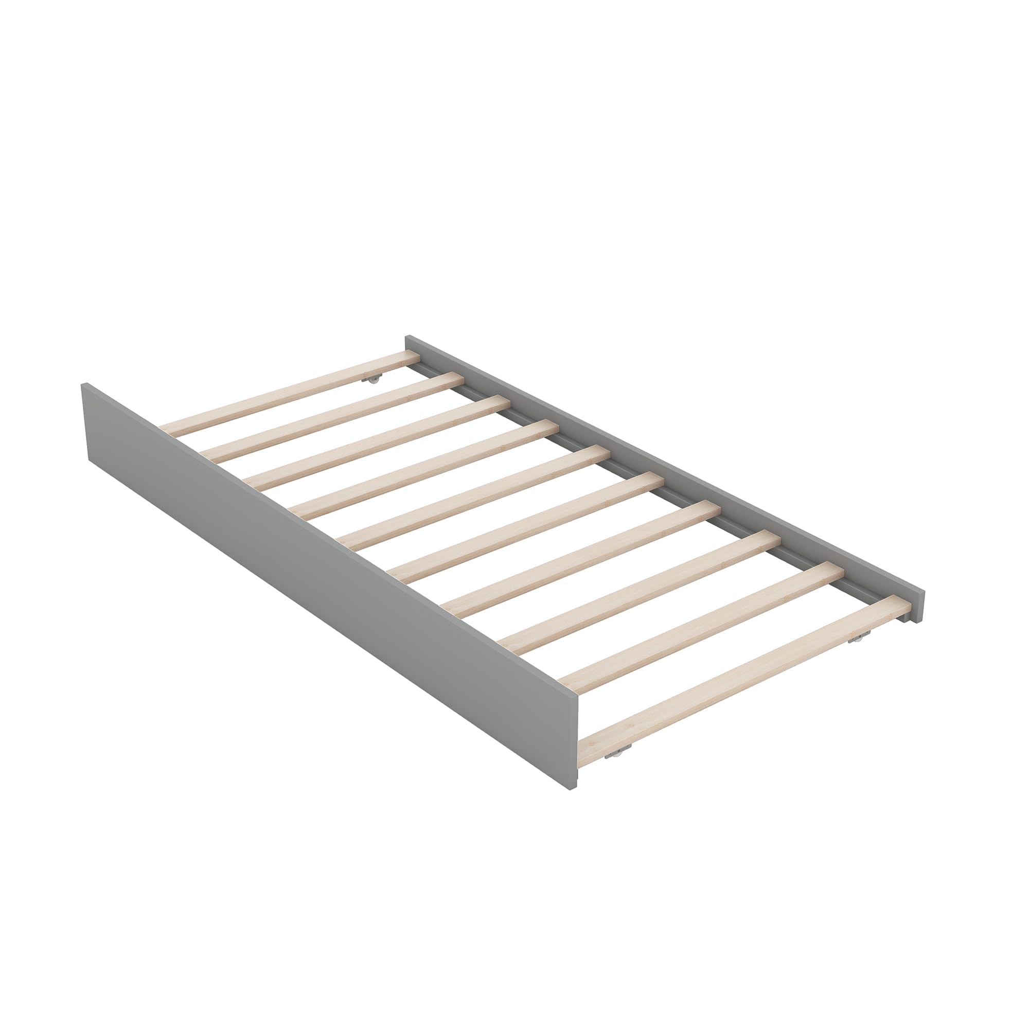 Rhomtree Twin Size Daybed with Trundle, Bed with Headboard, Wood Bed Frame, Platform Bed with Solid Construction, No Box Spring Needed(Gray, Twin)