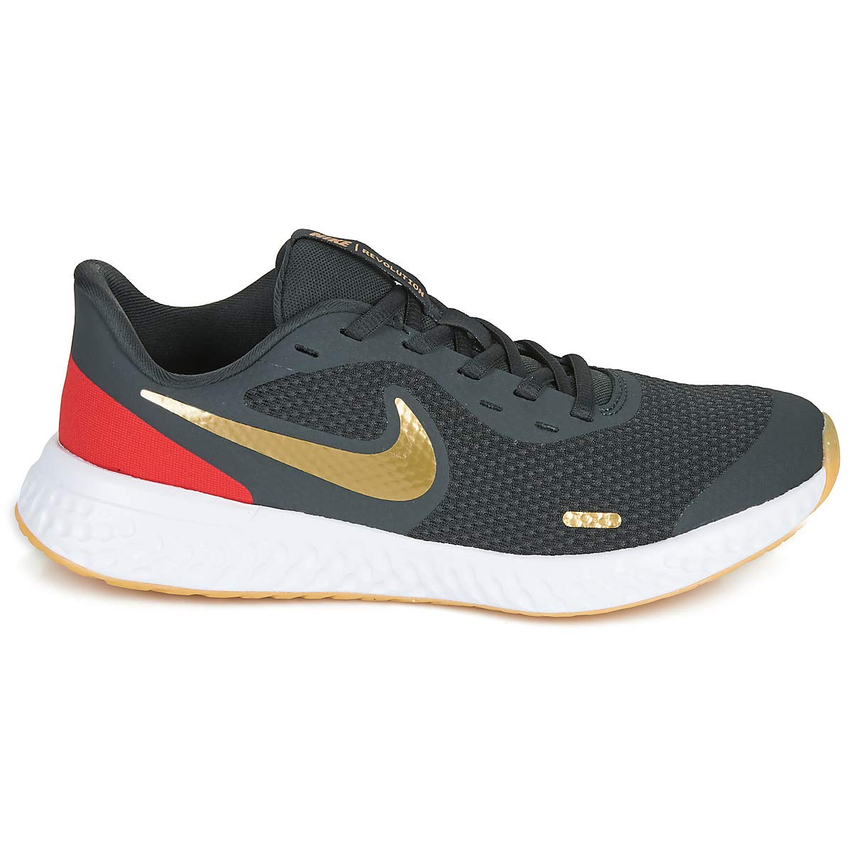 Nike Unisex-Kid's Revolution 5 Grade School Running Shoe, Black/White-Anthracite, 7Y Regular US Big Kid