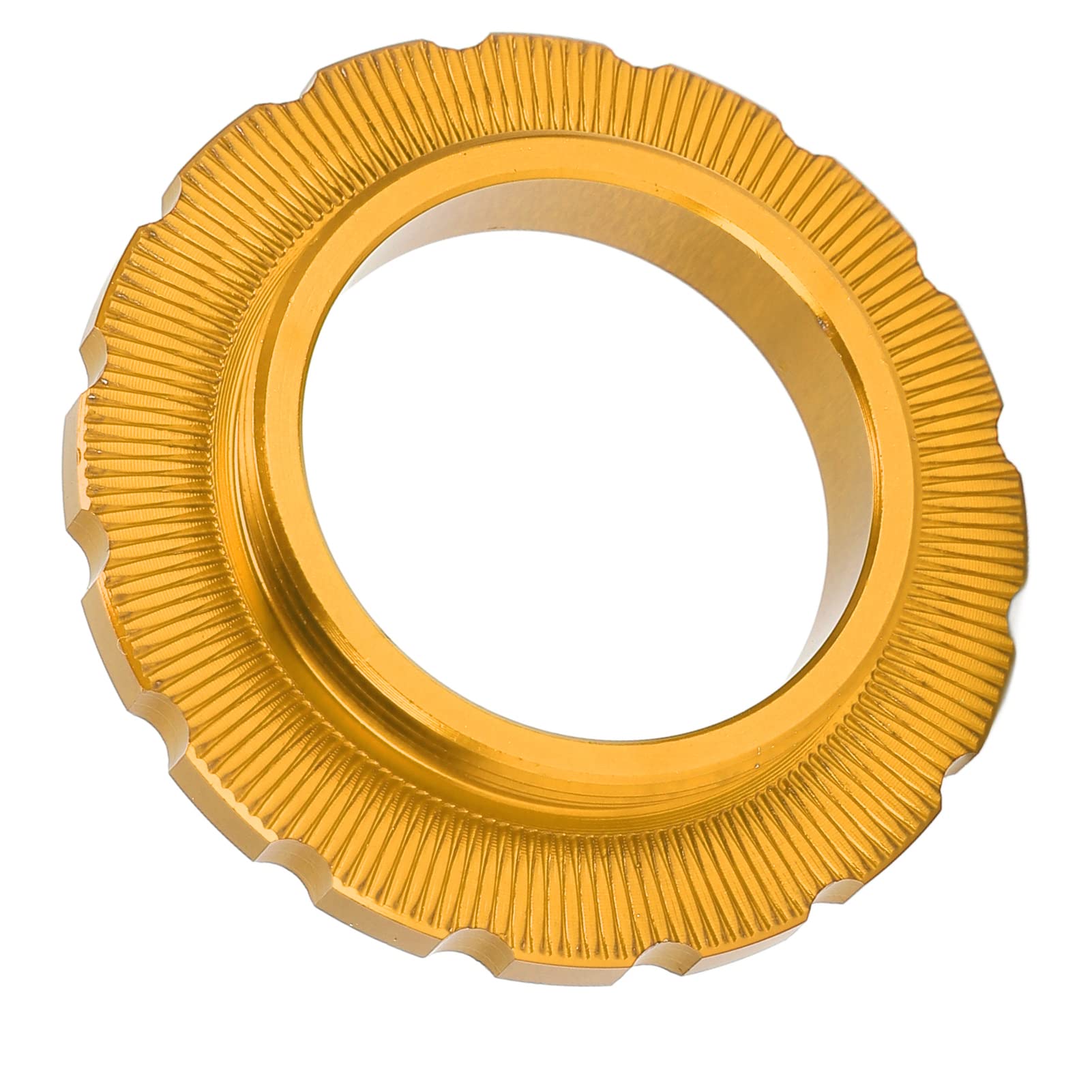 Wene Disc Rotor Lockring, Aluminum Alloy Centerlock Lock Cover Anti Deformation Durable CNC Machining for Mountain Bike(Gold)