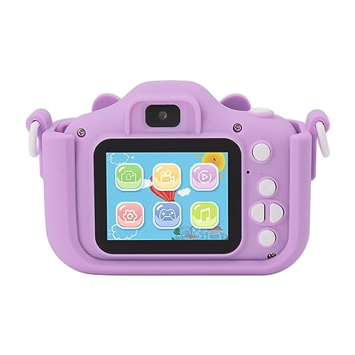 Selfie Camera Toy, Dual Lens 2.0in Screen Children Digital Camera with 32G Card for Boys Girls (Purple)