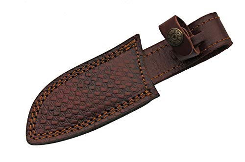 SZCO Supplies 8"" Damascus Steel Camo Firestorm Hunting Knife with Sheath, Teal/tan (DM-1251CM)