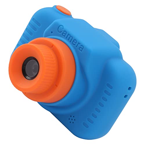 Selfie Camera Toy, Portable Front Rear Lens Kids Digital Camera USB Rechargeable with 32G Card for Outdoor (Blue)