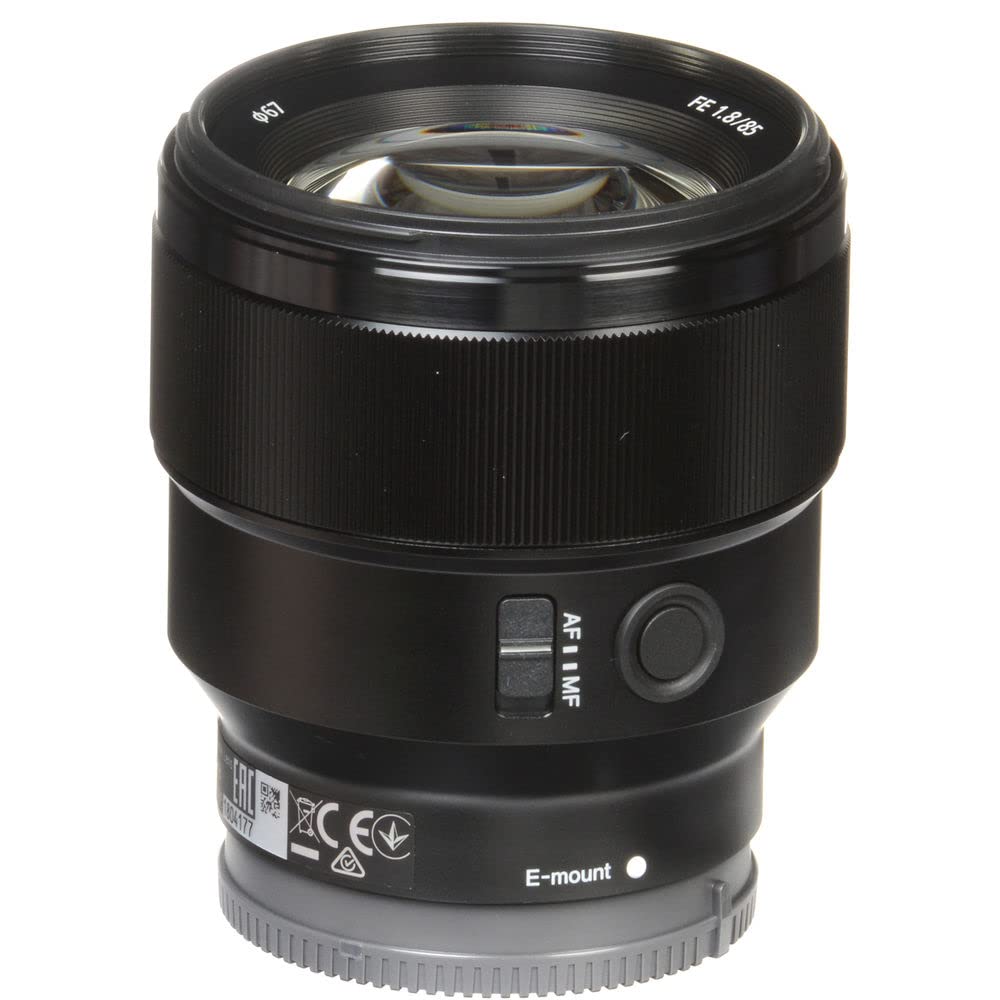 Sony FE 85mm f/1.8 Lens (SEL85F18/2) + Filter Kit + Lens Cap Keeper + Cleaning Kit + More (Renewed)