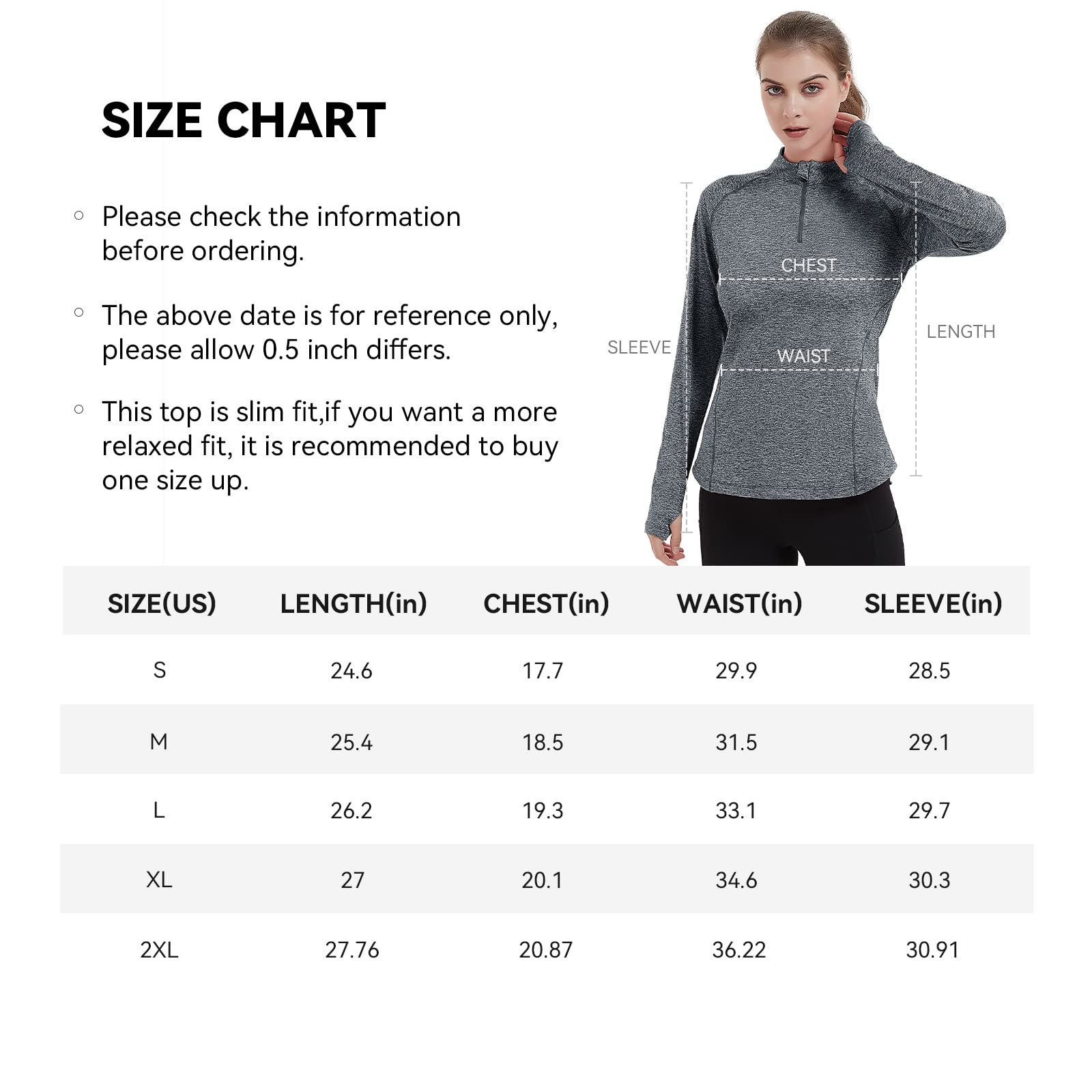 Women's 1/4 Zip Long Sleeve Running Shirts Thumb Holes Quick Dry Workout Athletic Pullover Tops with Zipper Pockets Grey