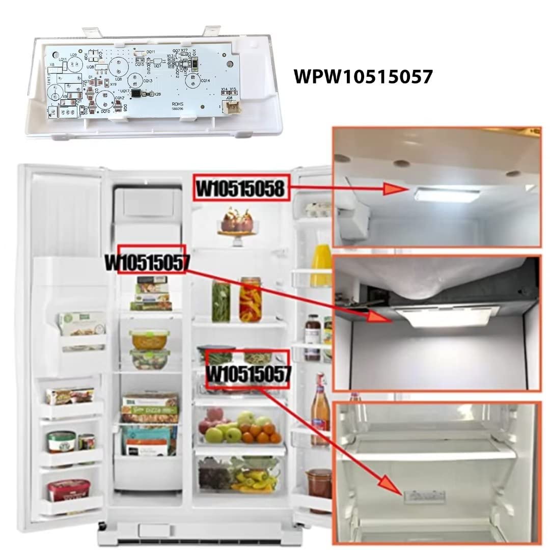 WPW10515057 (AP6022533) W10515057 3021141 PS11755866 W10398007 LED Light Replacement for MSF25D4MDM01 REFRIGERATOR