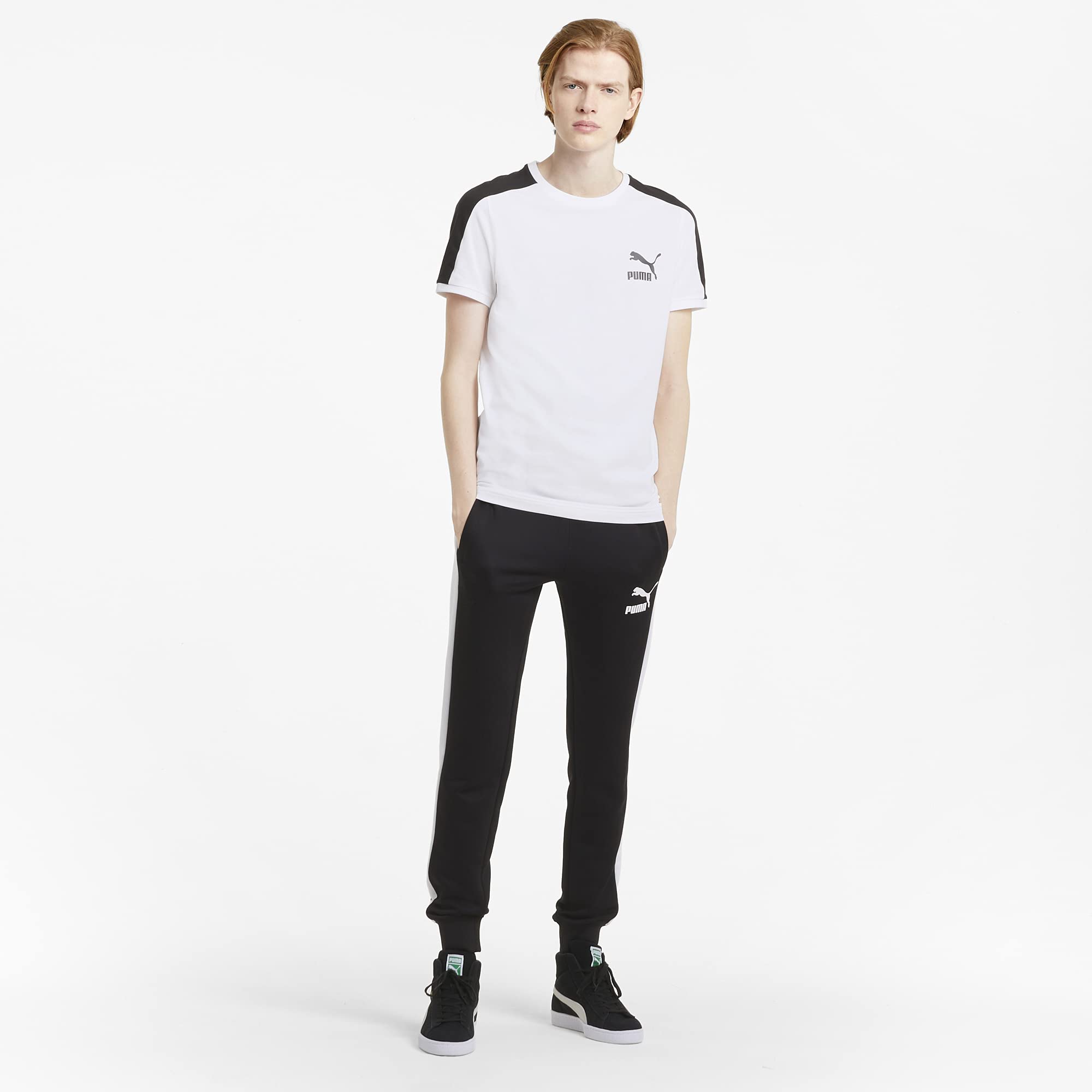 PUMA mens Iconic T7 Tee T Shirt, Puma White, X-Large US