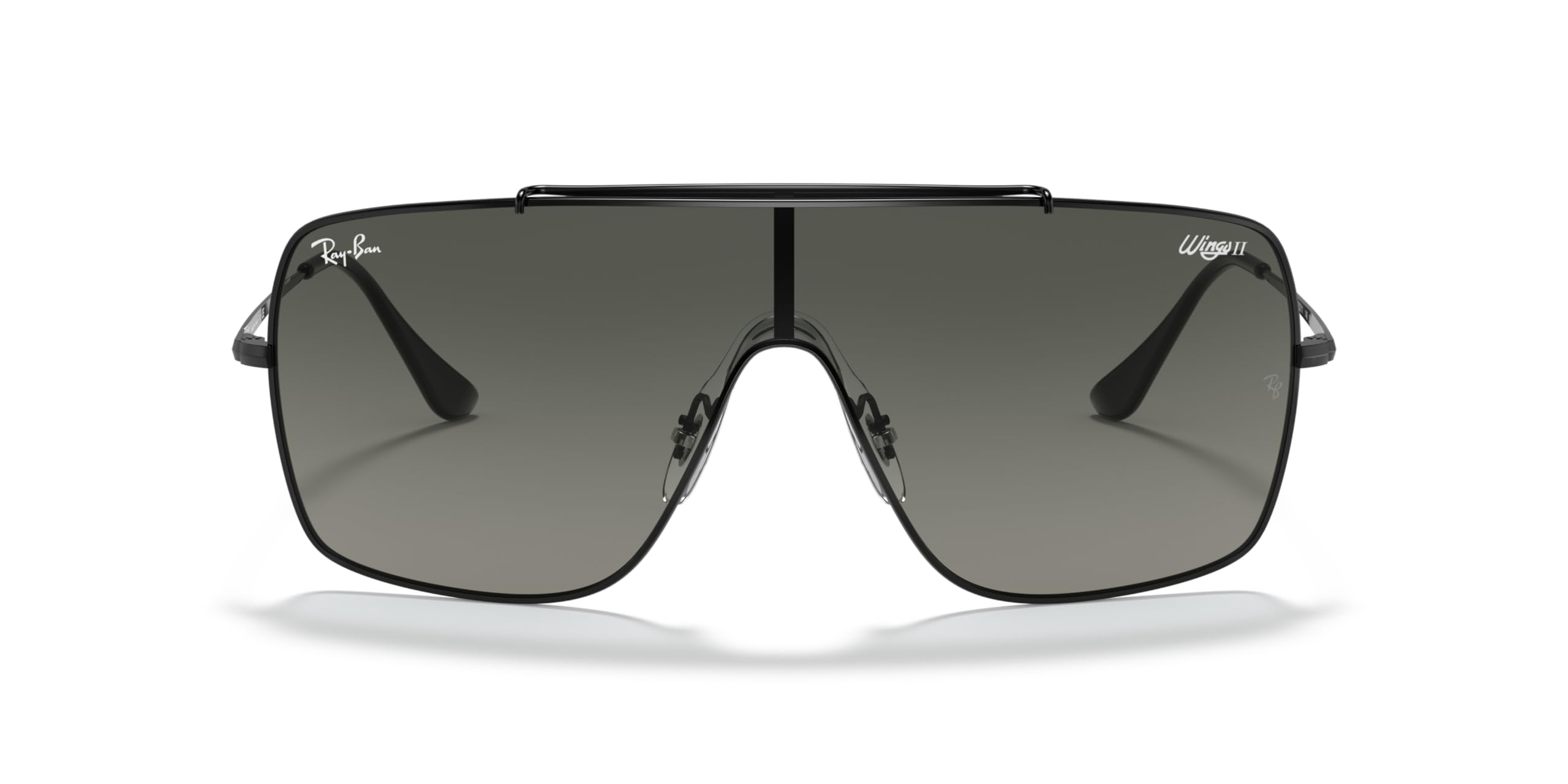 Ray-Ban RB3697 Wings II Square Sunglasses, Gunmetal/Brown Gradient Dark Brown, 35 mm