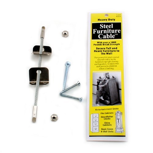 Quakehold! 2830 Furniture Cable, 7-Inch (4 Pack)