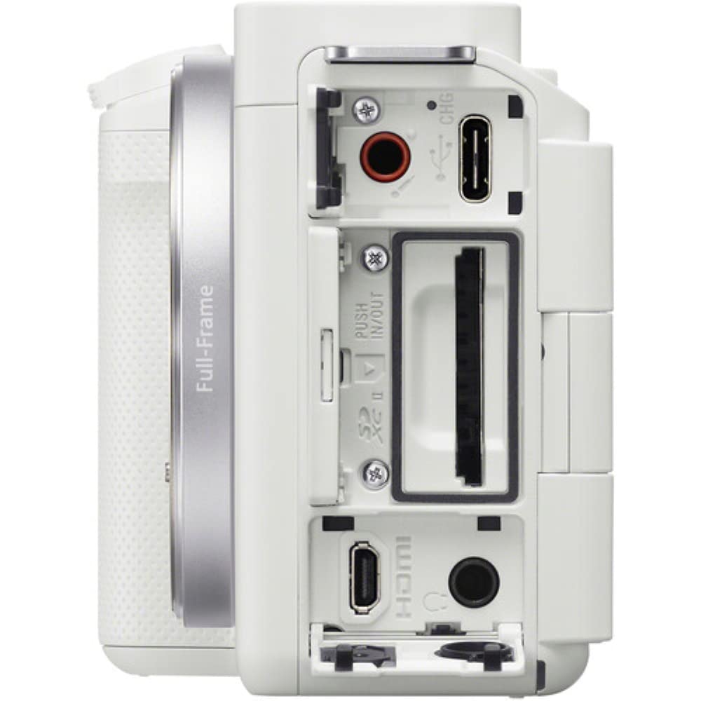 Sony ZV-E1 Mirrorless Camera with 28-60mm Lens | White Bundle with 64GB Memory Card + Photo Starter Kit (11 Pieces) + Camera Case + Cleaning Cloth (6 Items)