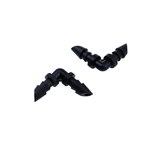 Semetall Universal 1/4” Drip Irrigation Barbed Coupling Fittings,Connectors for Drip or Sprinkler System (Right Angle Connector)