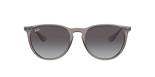 Ray-Ban RB4171F Erika Low Bridge Fit Round Sunglasses, Transparent Grey/Light Grey Gradient Dark Grey, 54 mm