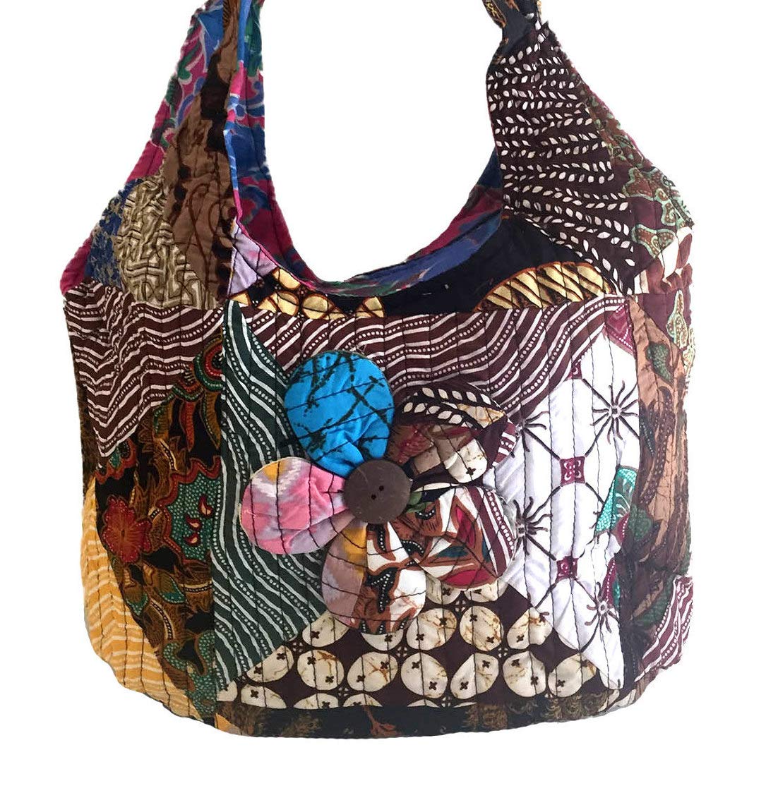 OMA® Multi Color Boho Bohemian Hippy Shoulder Sling Purse Hand Bag With Brocade FEDERAL (TM) BRAND