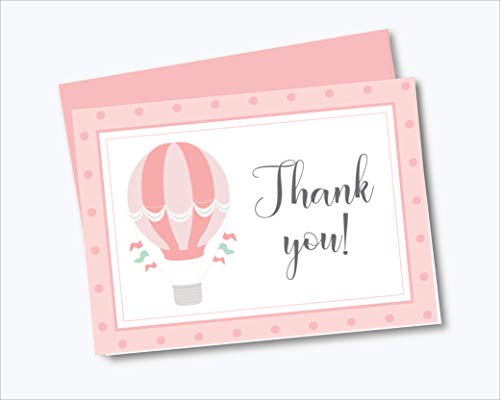 Orange Umbrella Co 12 pk Travel Themed Baby Shower Thank You Cards (TY-280-G)