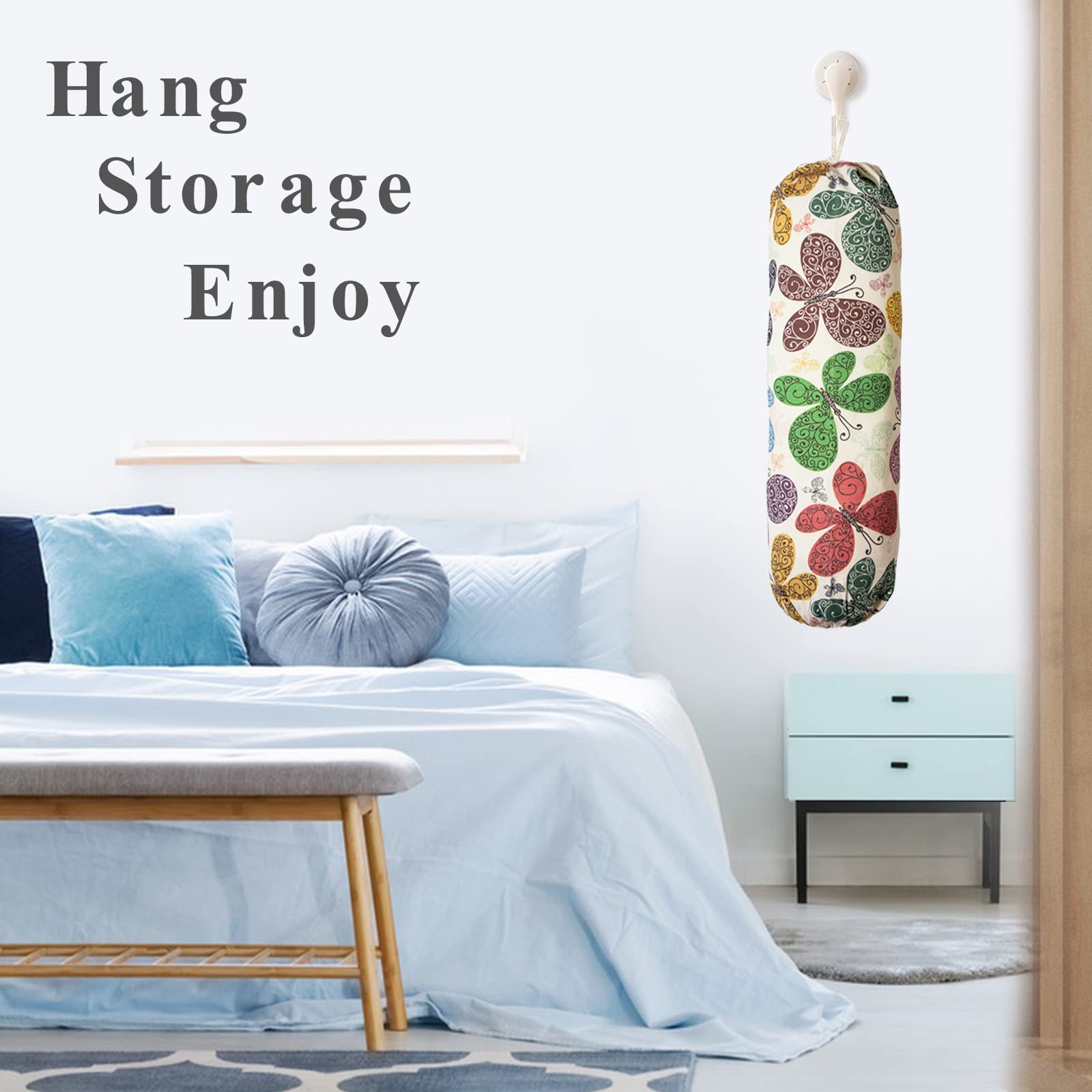 TOGETRUE Plastic Bag Holder, Wall Mount Plastic Bag Organizer Dispenser, Heavy Duty Grocery Bag Storage Holder for Home Kitchen Camper