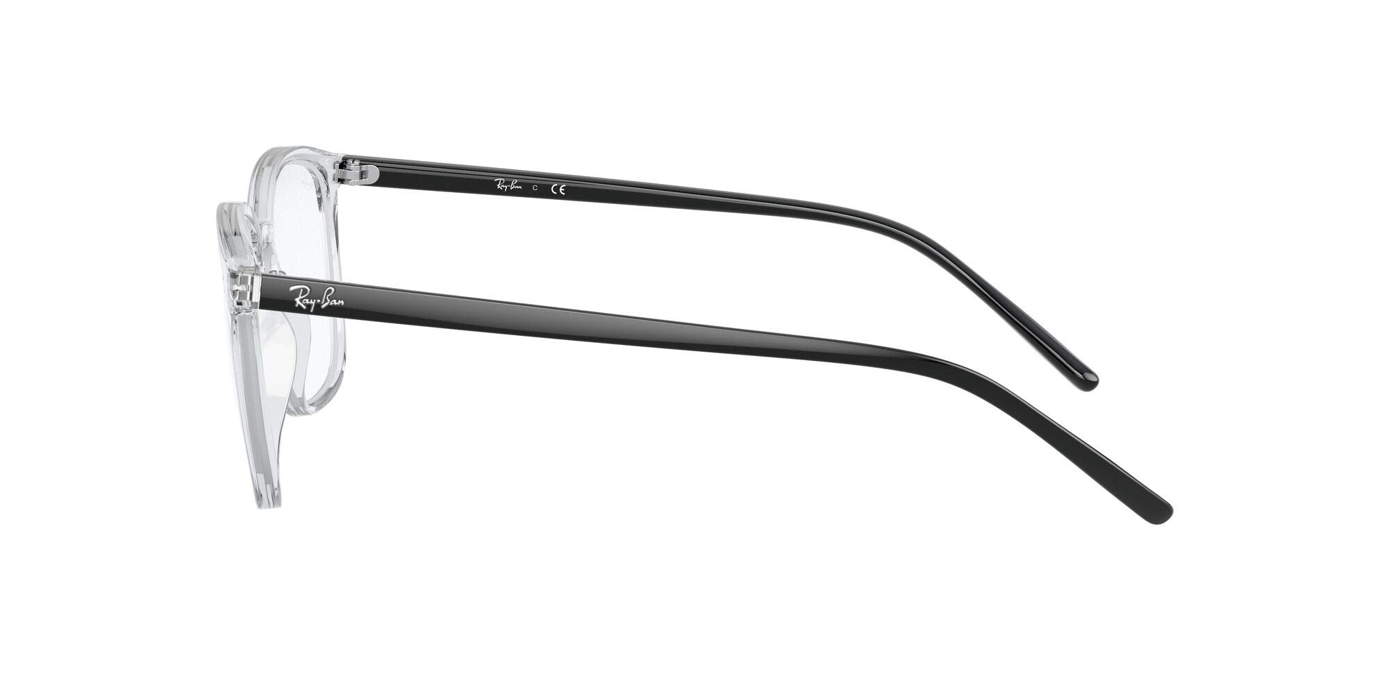 Ray-Ban RX7185 Square Prescription Eyeglass Frames, Transparent/Demo Lens, 52 mm