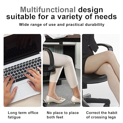 Under Desk Footrest With Large Roller Massage, Foot Rest Under Desk Ergonomic, Foot Stool Under Desk At Work, Adjustable Foot Rest Adjustable Footrest Comfy Rest For Under Desk At Work Or Gaming（Grey）