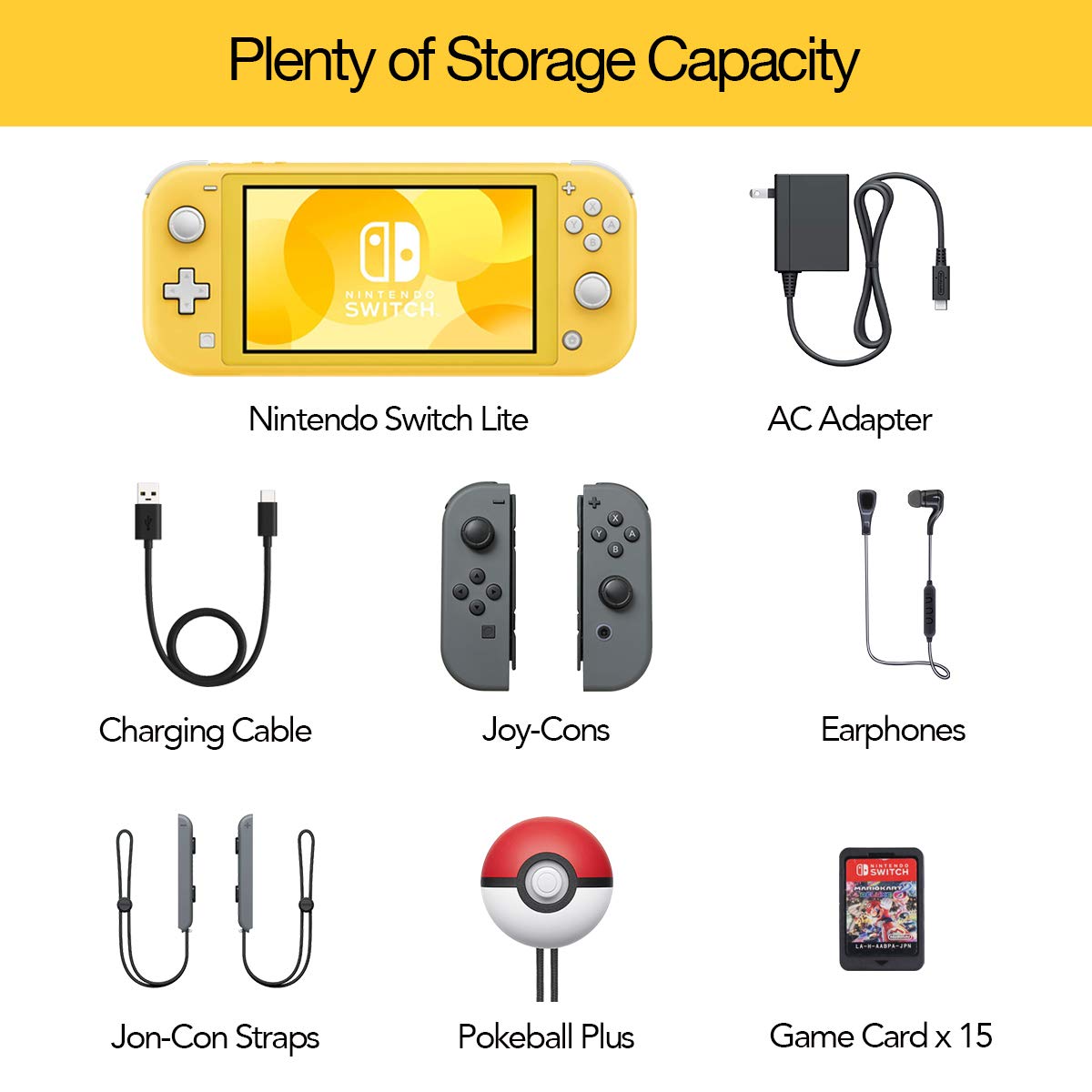 Rayvol Carrying Case for Nintendo Switch Lite, Protective Portable Hard Shell Travel Case Cover with 20 Game Card Slots, Fits AC Adapter Charger, Console and Accessories, [Large Capacity] Color Black