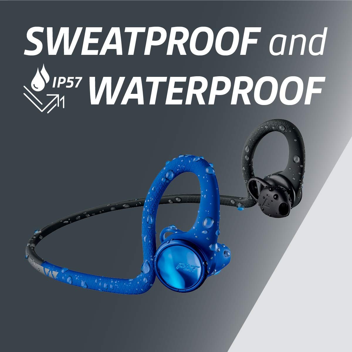 Plantronics BackBeat FIT 2100 Wireless Headphones, Sweatproof and Waterproof in Ear Workout Headphones, Black (Renewed)
