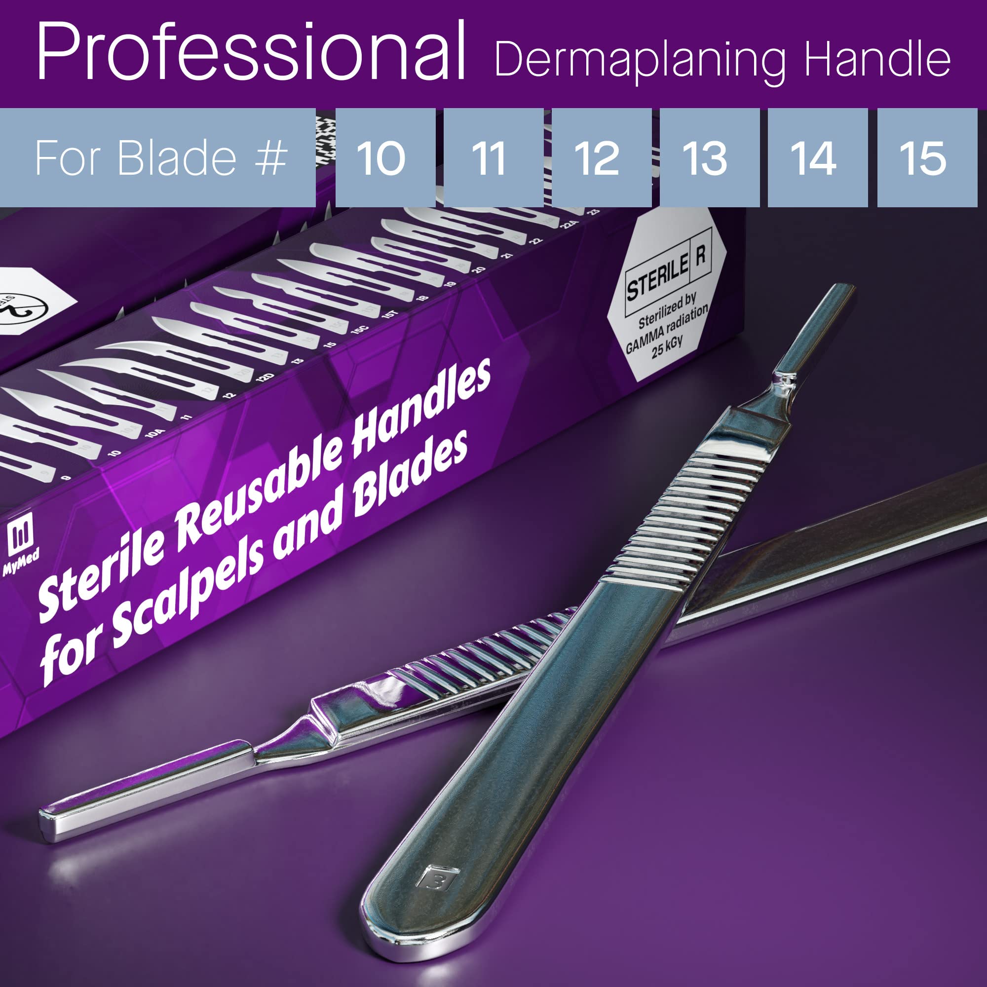 Pack of 2 Scalpel Handles #3 + 10r Blades Dermaplaning kit 10r Blades Set