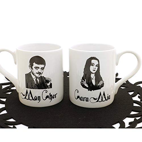 Vintage Macabre Family Funny Handmade Ceramic Mug Set LennyMud by Lorrie Veasey