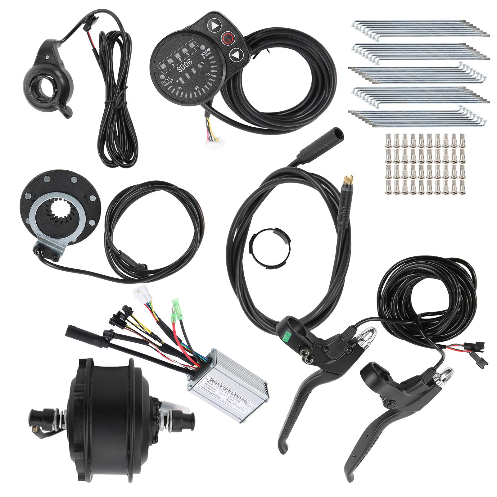 VGEBY 36V 250W EBike Conversion Kit, Electric Bicycle Conversion Parts with Controller Bike Meter Thumb Hub Motor Compatible with 20in Bike Wheel(Front Drive) Riding