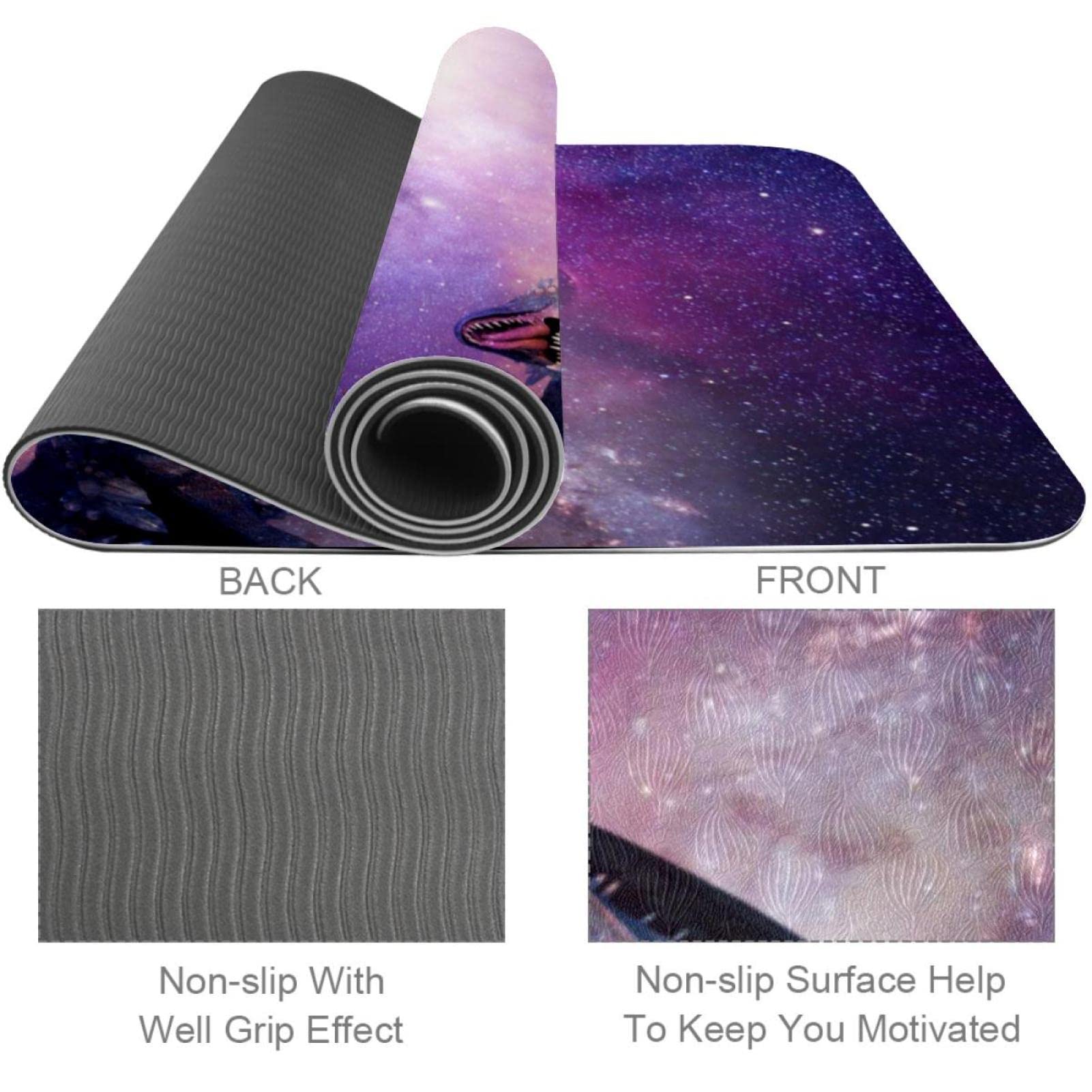 Yoga Mat, Yoga Mats for Home Workout, Workout Mat, Exercise Mats, Pilates Mat, Starry star Dinosaur