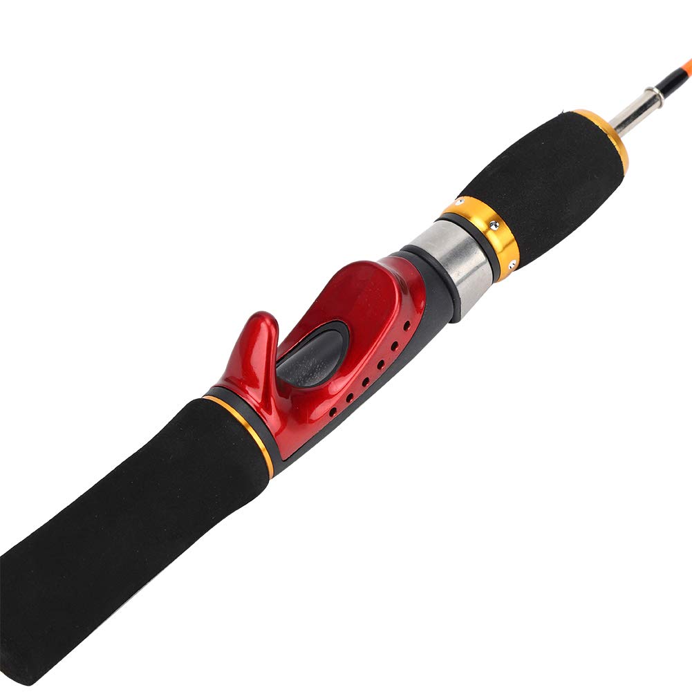 VGEBY Telescopic Fishing Rod, 52cm Fiber Material Ice Fishing Rod Pole Two Sections Three Ring Fishing rods and Accessories