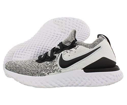 Nike womens Epic React Flyknit 2 Shoes, White/Black/Pure Platinum, 8