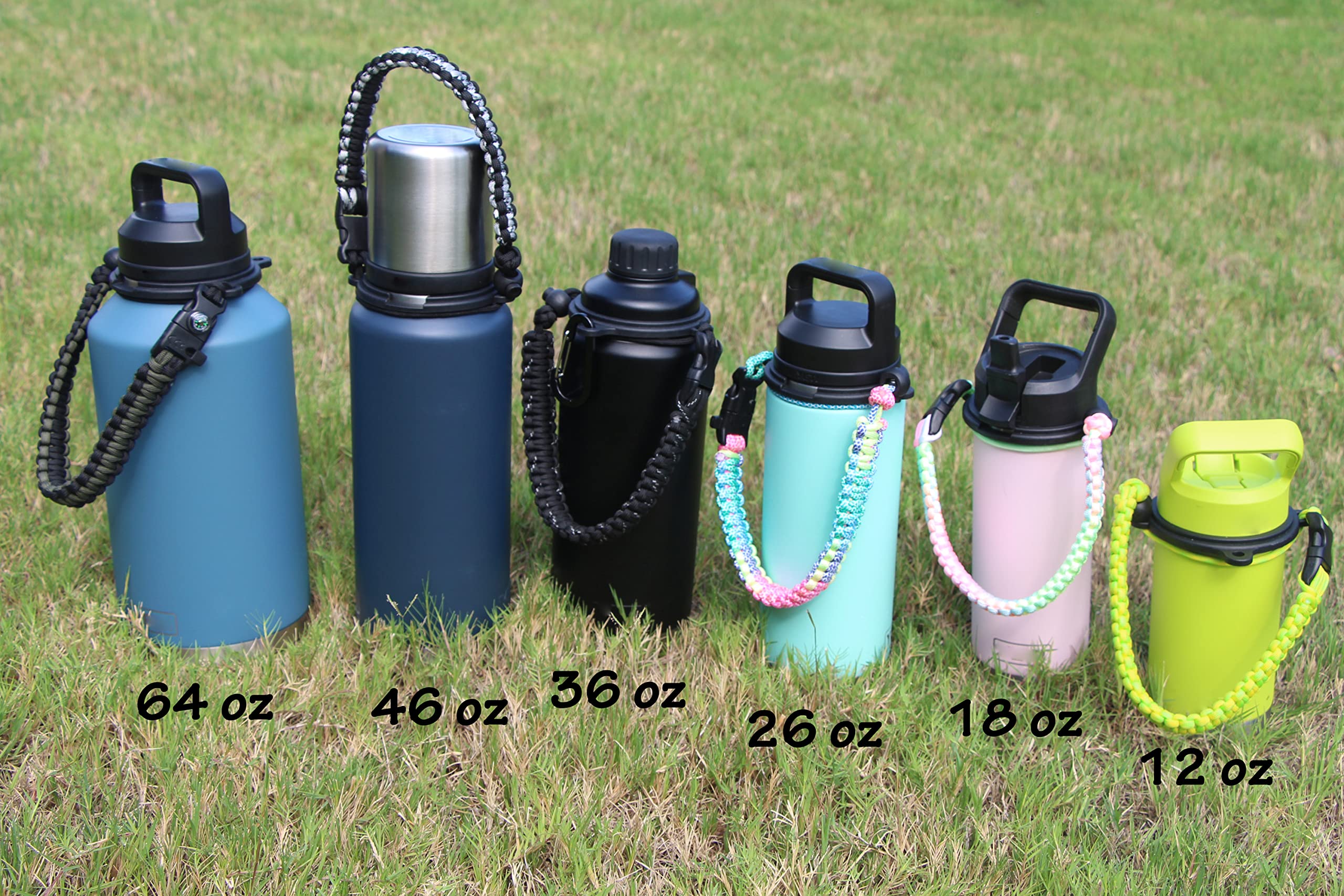 One MissionX Paracord Handle Compatible with Yeti Rambler 36oz 26oz 18oz 12oz 46oz Water Bottles, Durable Carrier Strap - Holder(Diamond Teal/Comp+Starter)