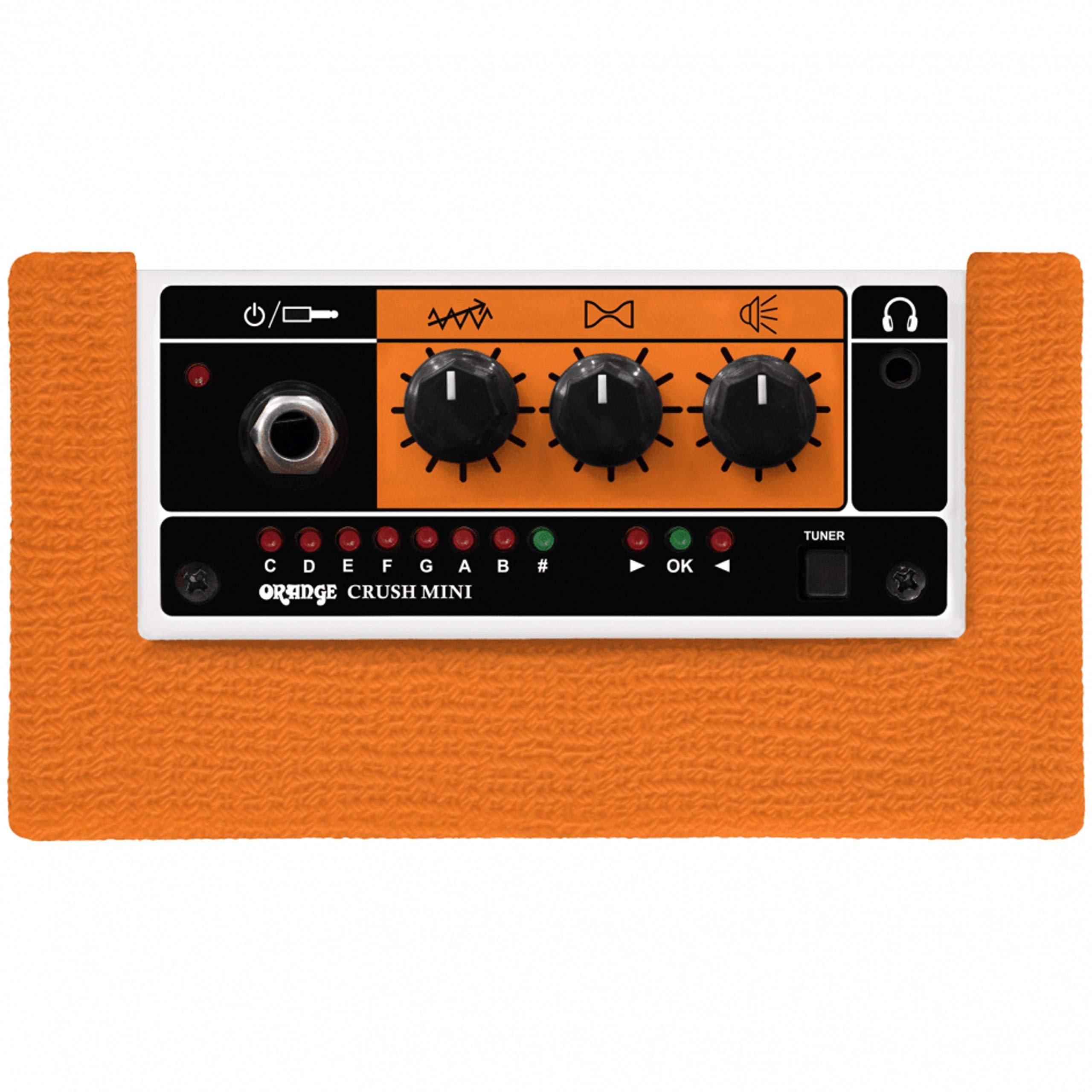 Orange Amps Crush Mini 3W Guitar Combo Amplifier (Orange) Bundle with Samson SR350 Over Ear Stereo Headphones, and Blucoil Slim 9V Power Supply AC Adapter