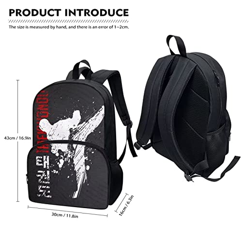 UNICEU Taekwondo Sports Backpack Personalized School Bags Add Your Name Customization Durable Shoulder Backpack for Elementary Preschool Teen Boys Girls