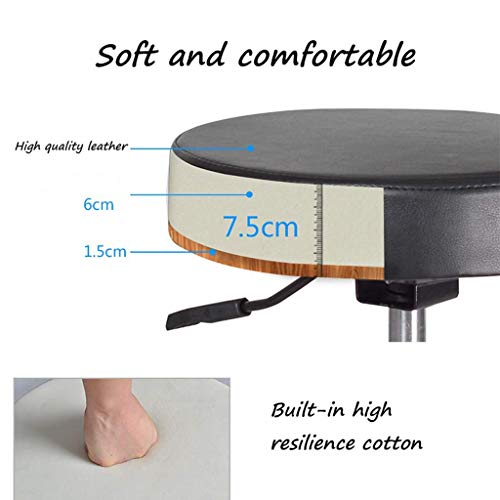 QNN Desk Chair,Premium Quality Round Bar Stool 360° Rotating Height Adjustable Bar Chair High Feet Chair for Home Office