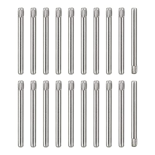 Tool parts 1.5x20mm 304 Stainless Steel Dowel Pins - 20Pcs Knurled Head Flat End Dowel Pin