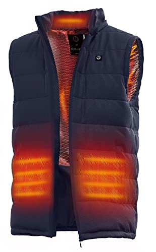 Sailwind Men's Lightweight Heated Vest Smart Electric Rechargeable Jacket With Removable Hood (Battery Included) US Large Navy Blue
