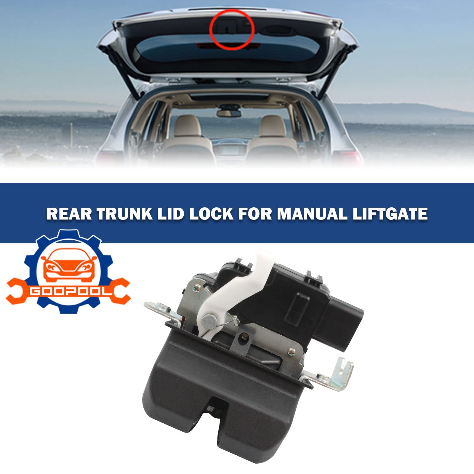 Tailgate Latch Actuator Rear Trunk Lid Lock Compatible with Kia Sorento 2016-2020 Replace#81230C5000