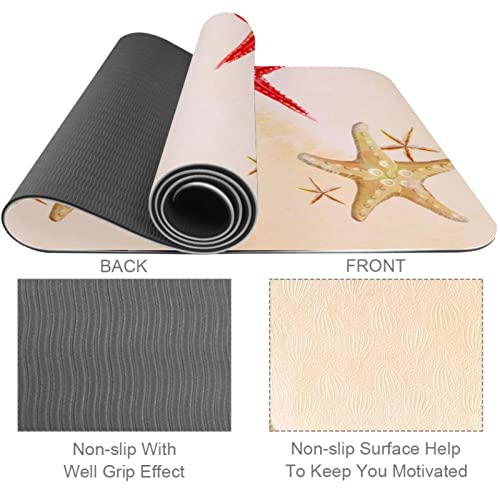 Yoga Mat, Yoga Mats for Home Workout, Workout Mat, Exercise Mats, Pilates Mat, Starfish Pattern