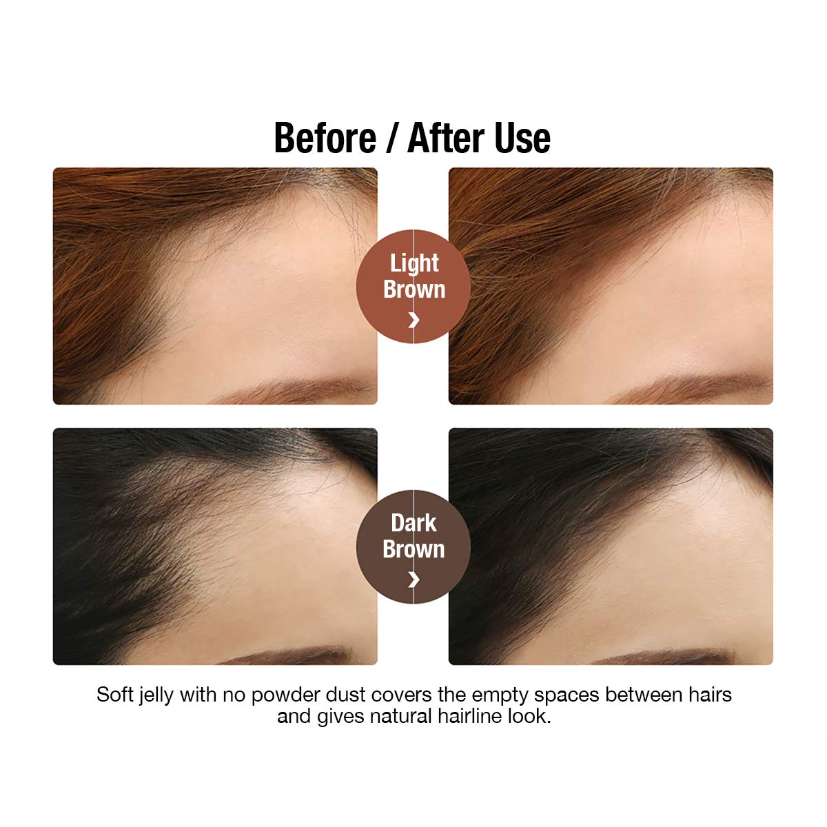SO NATURAL HAIR LINE COVER CUSHION - DARK BROWN - HAIR LINE COVER UP CUSHION - Soft cream jelly texture
