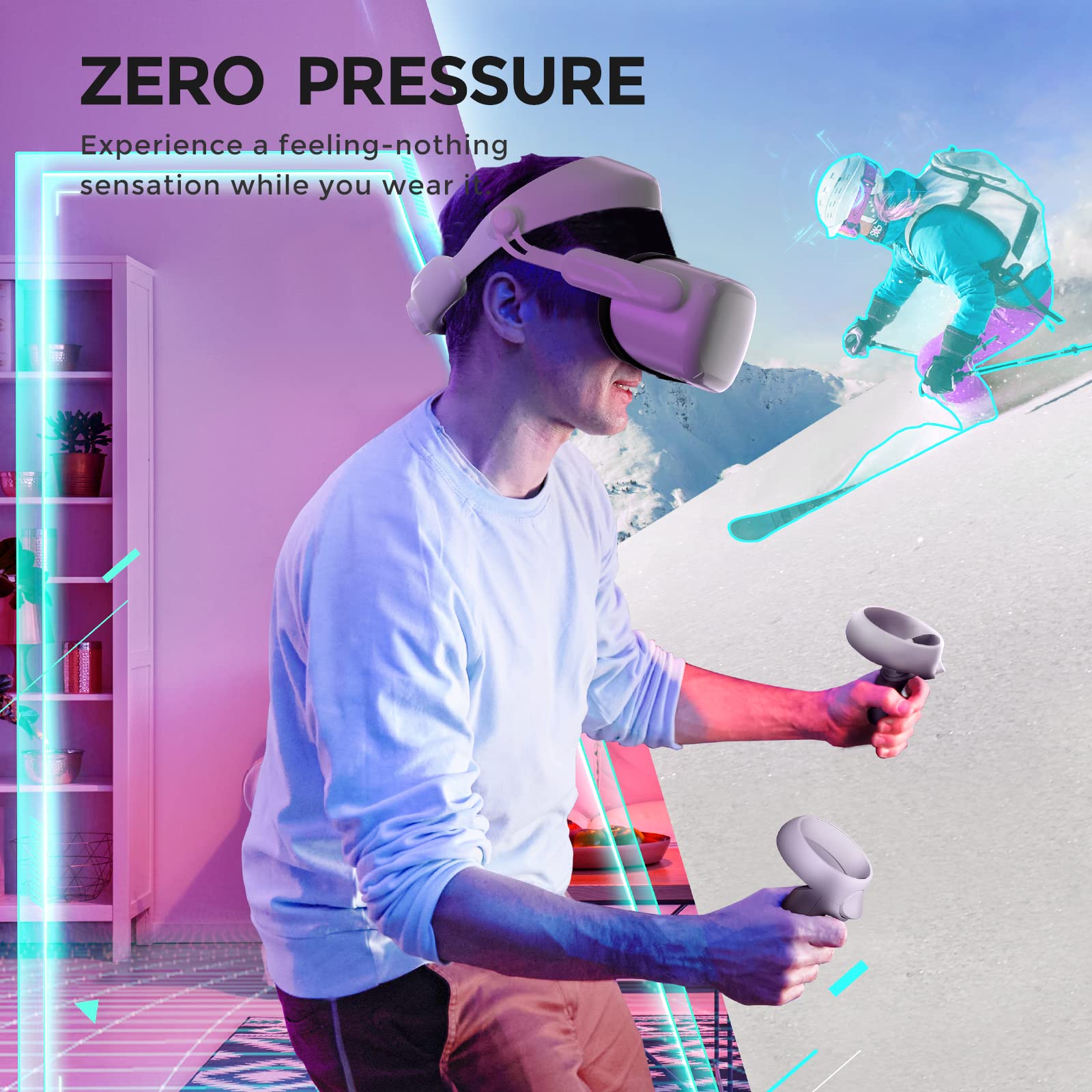 XROS VR Fitness Facial Interface Cover Compatible with Meta Oculus Quest 2, Soft Comfortable and Breathable Face Cover Foam Pad Replacement Accessories