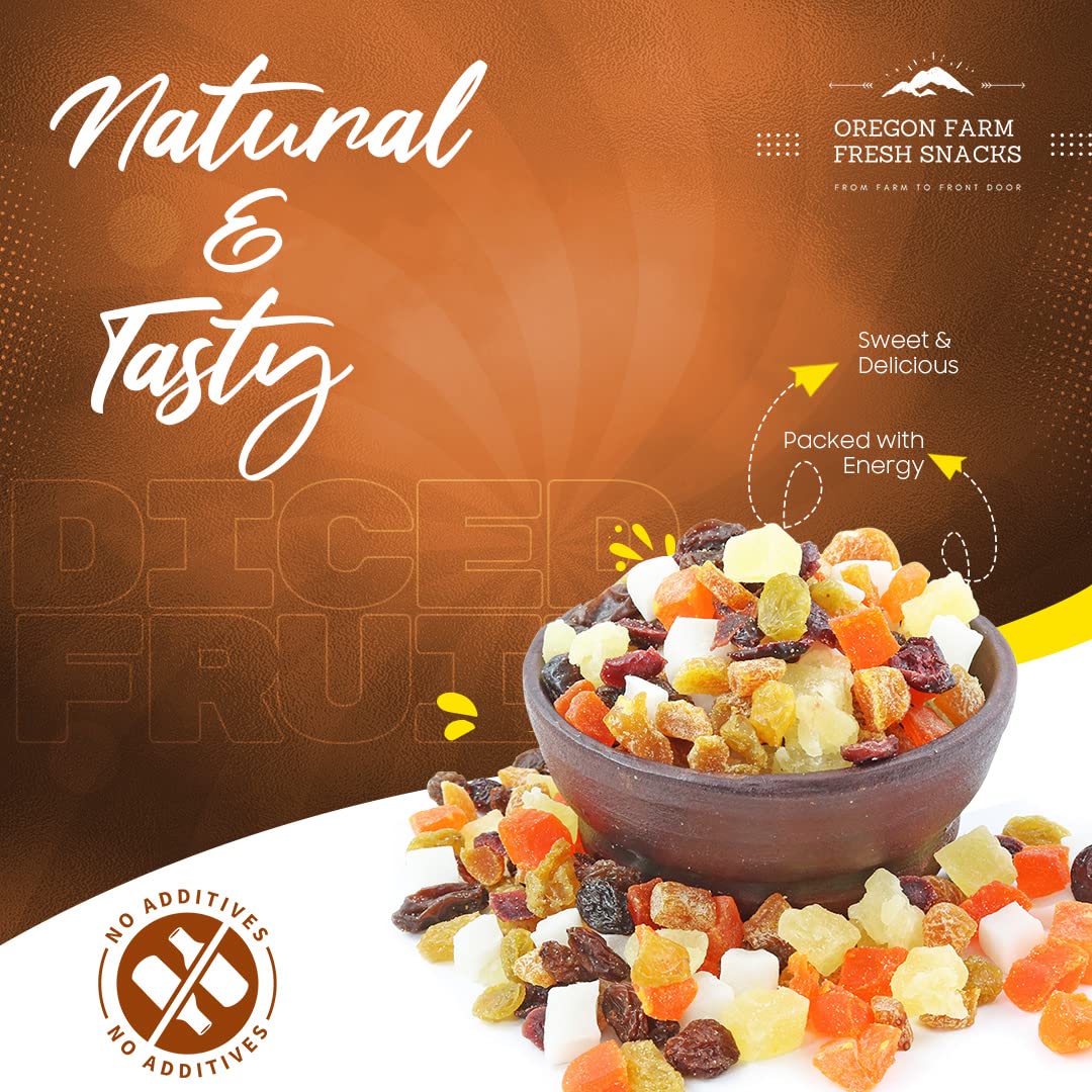 Oregon Farm Fresh Snacks Dried Fruit Mix β 24oz Healthy Snacks - Fresh and Natural Fruit Trail Mix β Mixed Fruit Snacks for Adults and Kids β Ideal for Breakfast, Cakes, Snacks