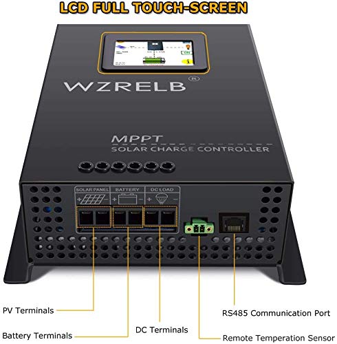WZRELB 60A MPPT Solar Charge Controller 12V/24V/48 Auto , 18V/36V Manual, Battery Charger Controller,LCD Full Touch Screen Design