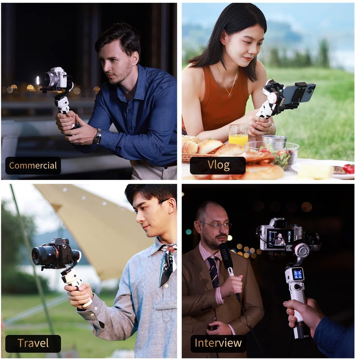 Zhiyun Crane M3 3-Axis Handheld Gimbal Stabilizer for Light Weight DSLR Mirrorless Cameras Smartphone and Action Camera, Compatible with Canon Sony Fujifilm Panasonic iPhone Sumsang GoPro
