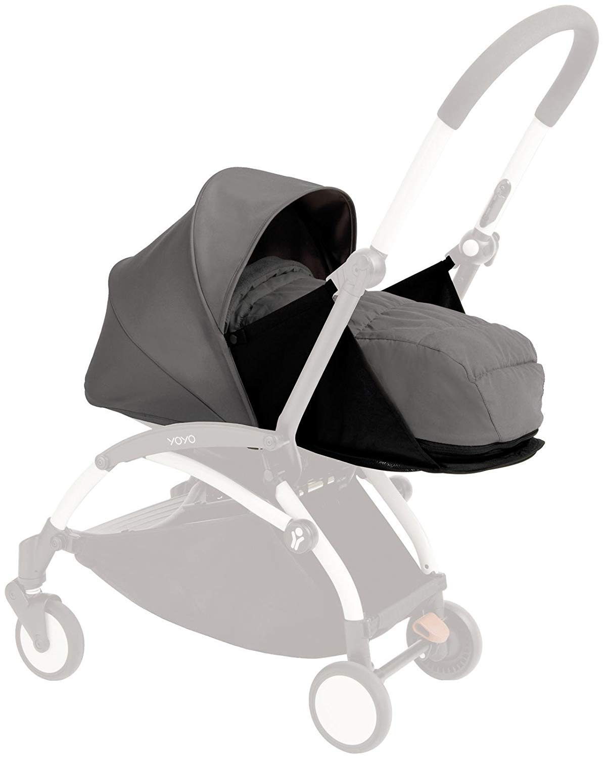 NIRGU Yasirona BABYZEN YOYO 0+ Newborn Pack, Grey - Includes Mattress, Canopy, Head Support & Foot Cover - Requires YOYO2 Frame (Sold Separately)