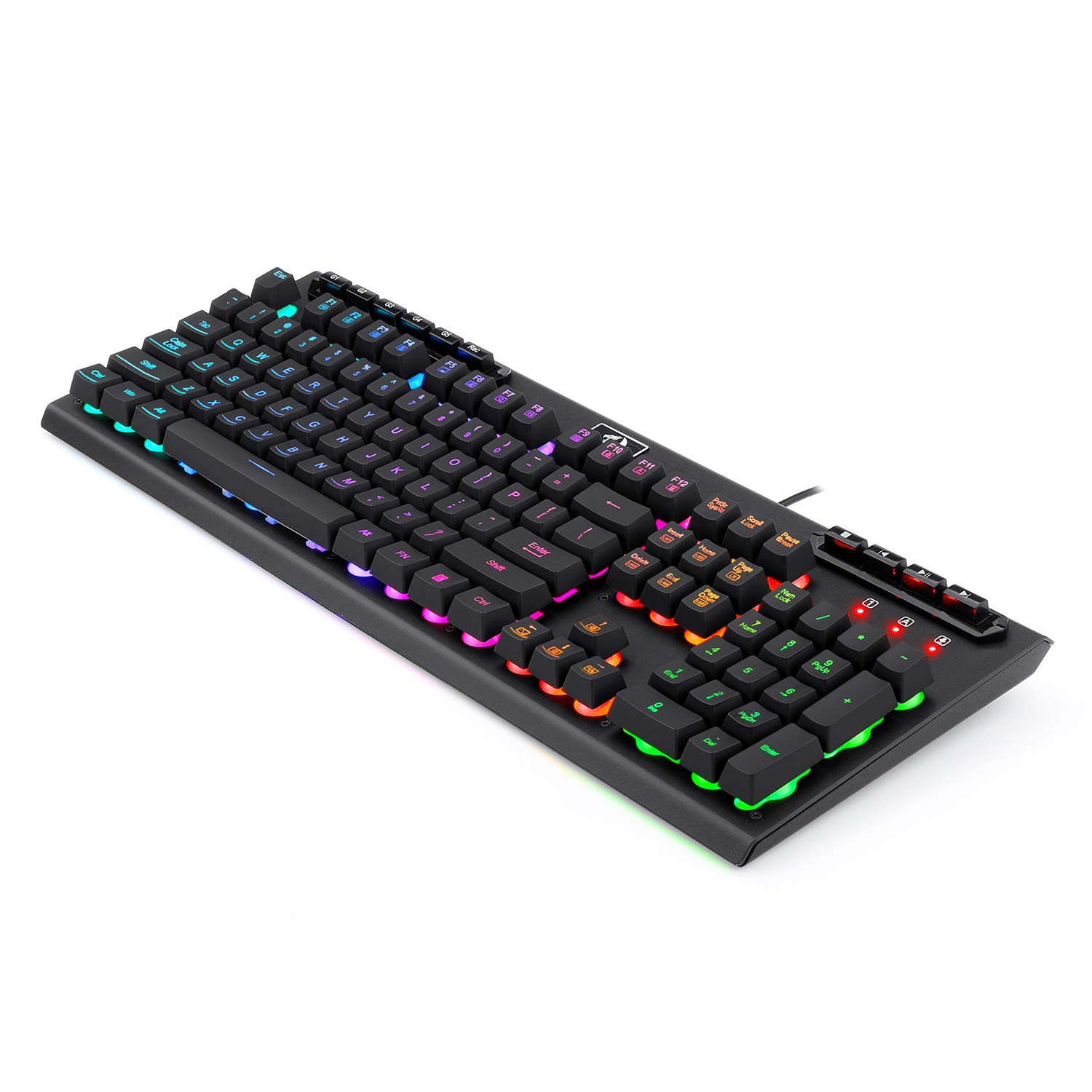 Redragon K511 PRO RGB Gaming Keyboard Wired LED Backlit Programmable Macro Keyboard 104 Keys Quiet Silent Membrane Keyboard for Windows PC Gamer Computer