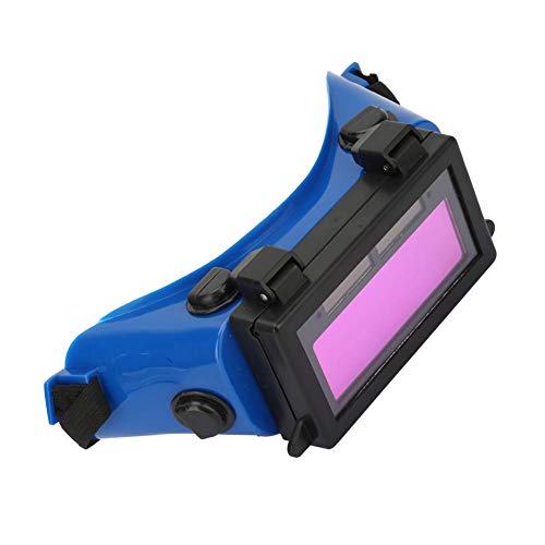 Welding Goggles Auto Darkening - Solar Auto Darkening Eye Mask Welding Goggles Welder Eye Protective Welding Glasses Mask Helmet (Blue)