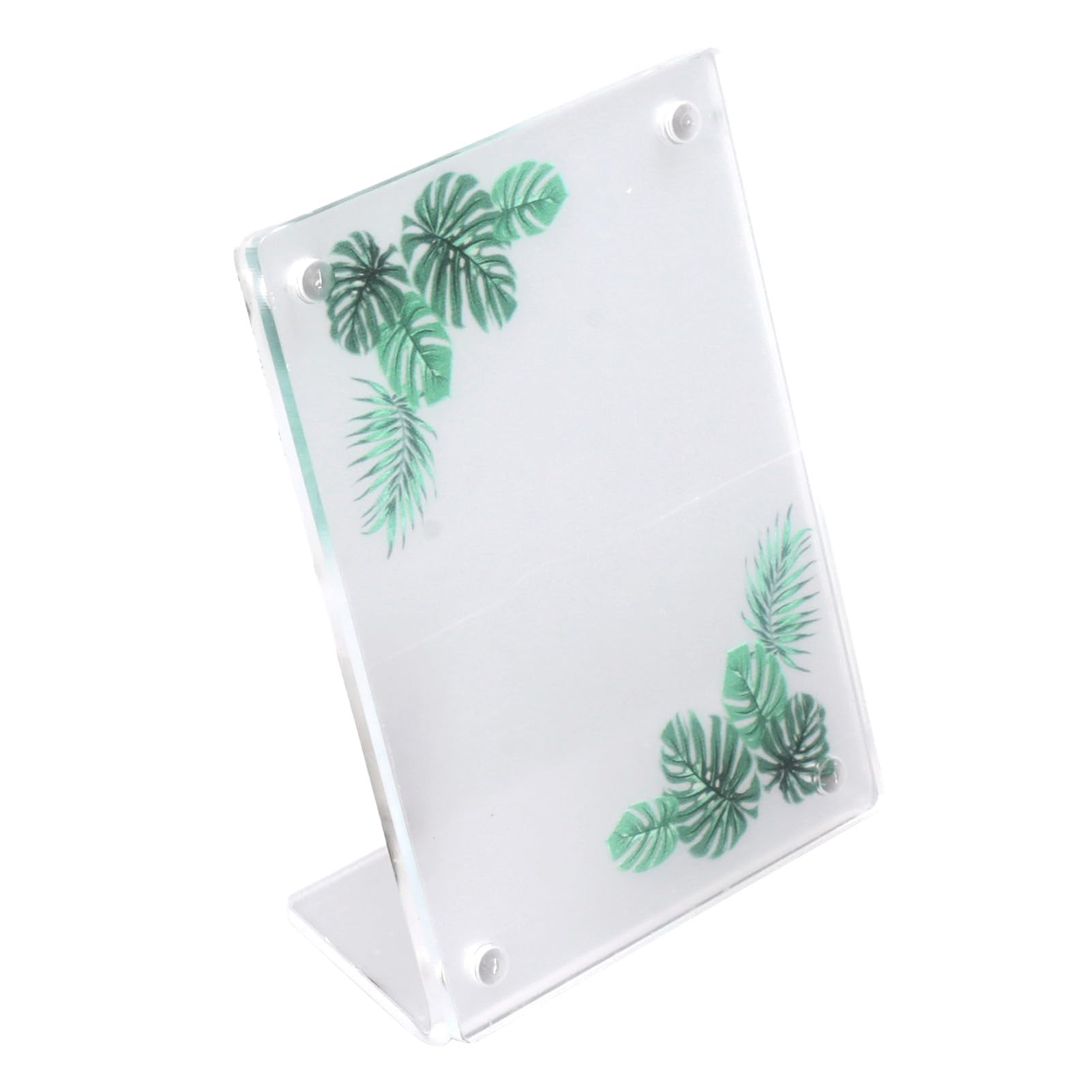 Photo Frame, Clear Acrylic Desktop Photo Frame Simple Cleaning Magnetic Stable Placement for Home (Monstera Leaves)