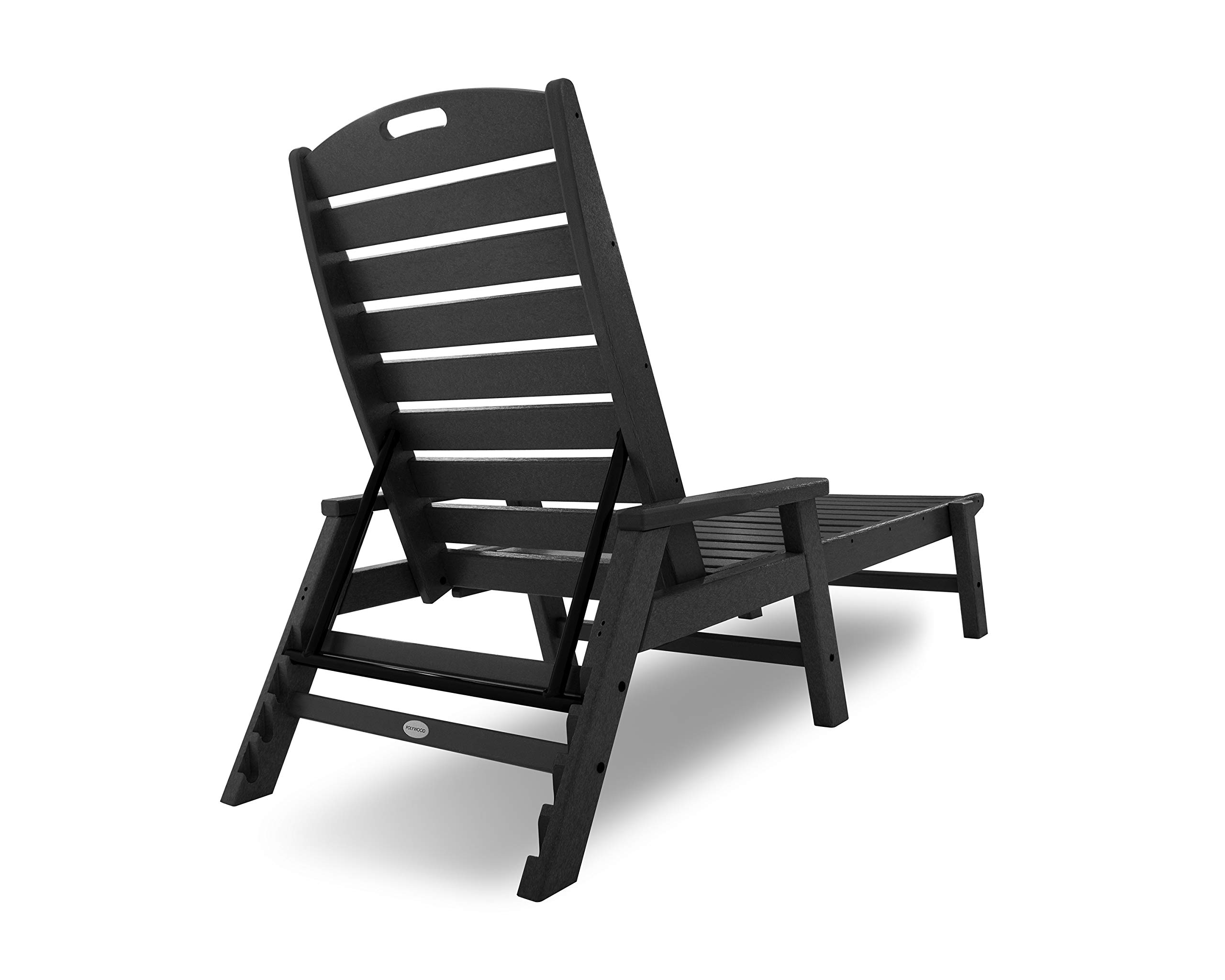 POLYWOOD NCC2280MA-P Nautical Arms Chaise, 78.5in. x 27in. x 39in, Black