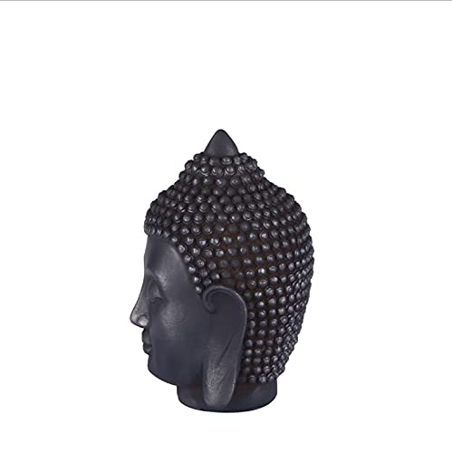 Resin Buddha Head Statue, Meditating Buddha Figurine Ornament Buddhist Supplies for Home Decoration