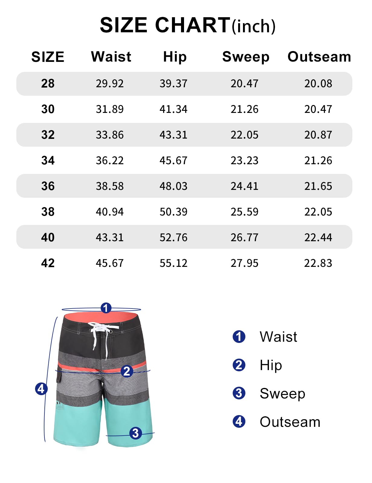 ninovino Men's Water Sports Swim Trunks Stripped Lightweight Quick Dry Coffe 36