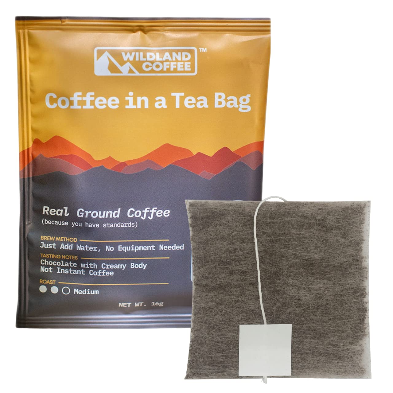 Wildland Coffee | Medium Roast 10 Pack | Single Serve Coffee Bag | Strong Bold Flavor | Travel & Camping Size | Tea Bag Style Coffee | Steepable