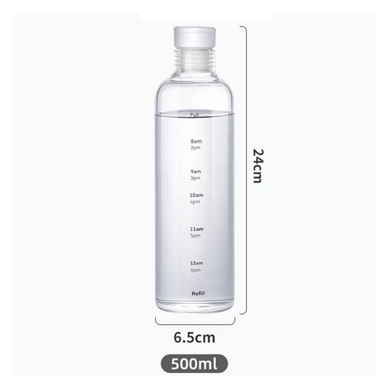 TIMLUX Transparent With Time Scale Water Bottle Creative Large Capacity Leakproof Drop-Resistant Plastic Drink Cup For Climb Travel New (Size : 700ml, Color : Transparent)
